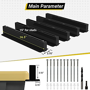 Eastrexon 4-bin Overhead Garage Storage Rack, Heavy Duty Ceiling Storage Racks, Powder Coated Tote Storage Rack for Garages, Sheds, Storerooms (5 PCS, for 4 Bins)