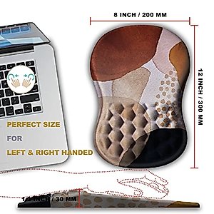 Ergonomic Mouse Pad with Wrist Rest Support, Massage Design Mouse pad Relief Carpal Tunnel Pain, Entire Memory Foam Non-Slip Mouse Pad, Computer Mouse Pads for Wireless Mouse Pad, Cool Boho Stone