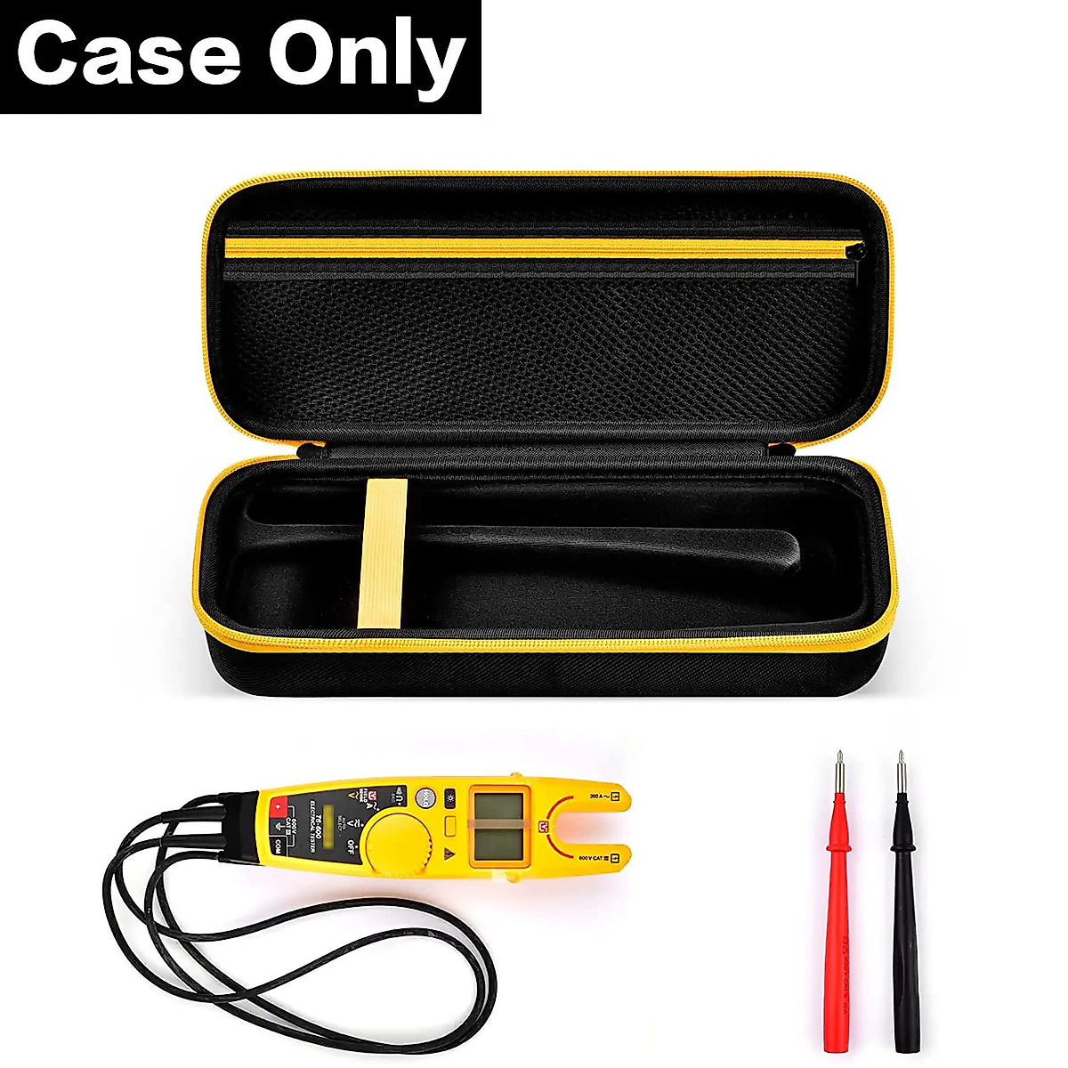 Case Compatible with Fluke T5-1000/ T5 600/ T6-1000/ T6 600 Electrical Voltage, Continuity and Current Tester Meter Organizer Holder - Black (Box Only)