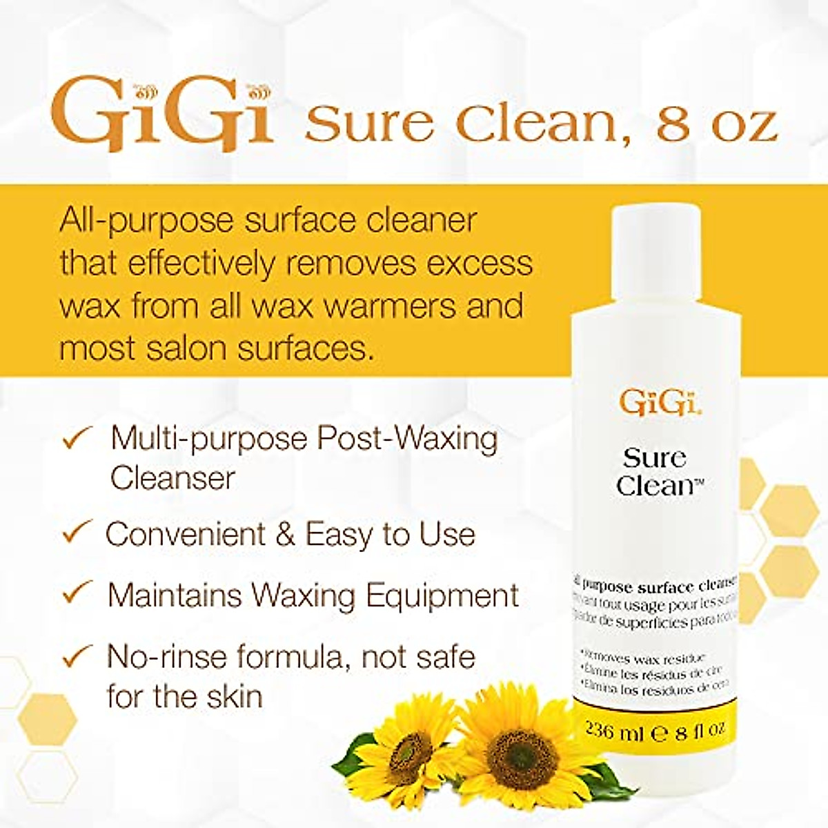 GiGi Sure Clean – All-Purpose Wax Warmer and Surface Cleaner, 8 fl oz