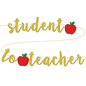 Student To Teacher Banner, Teacher Graduation Banner, Grad Party Decor, Class of 2024, Teacher Graduation Party Decorations