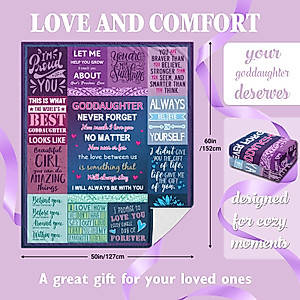 Gevuto Goddaughter Gifts Blanket, Goddaughter Gifts from Godmother, Christmas/Birthday Gifts for Goddaughter, Baptism Gifts for Girl, First 1st Communion Gifts for Girls Throw 50" X 60"