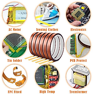 selizo Heat Tape for Heat Press, 6 Packs Heat Transfer Tape Heat Resistant High Temperature Tape for Sublimation on Coffee Mugs, HTV Craft on T-Shirt Fabrics