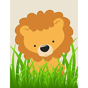 Safari Animals Nursery Art Decor Set of 3 - Monkey, Zebra and Lion - Dream Big Little One - Gender Neutral Jungle Baby - Multiple Sizes