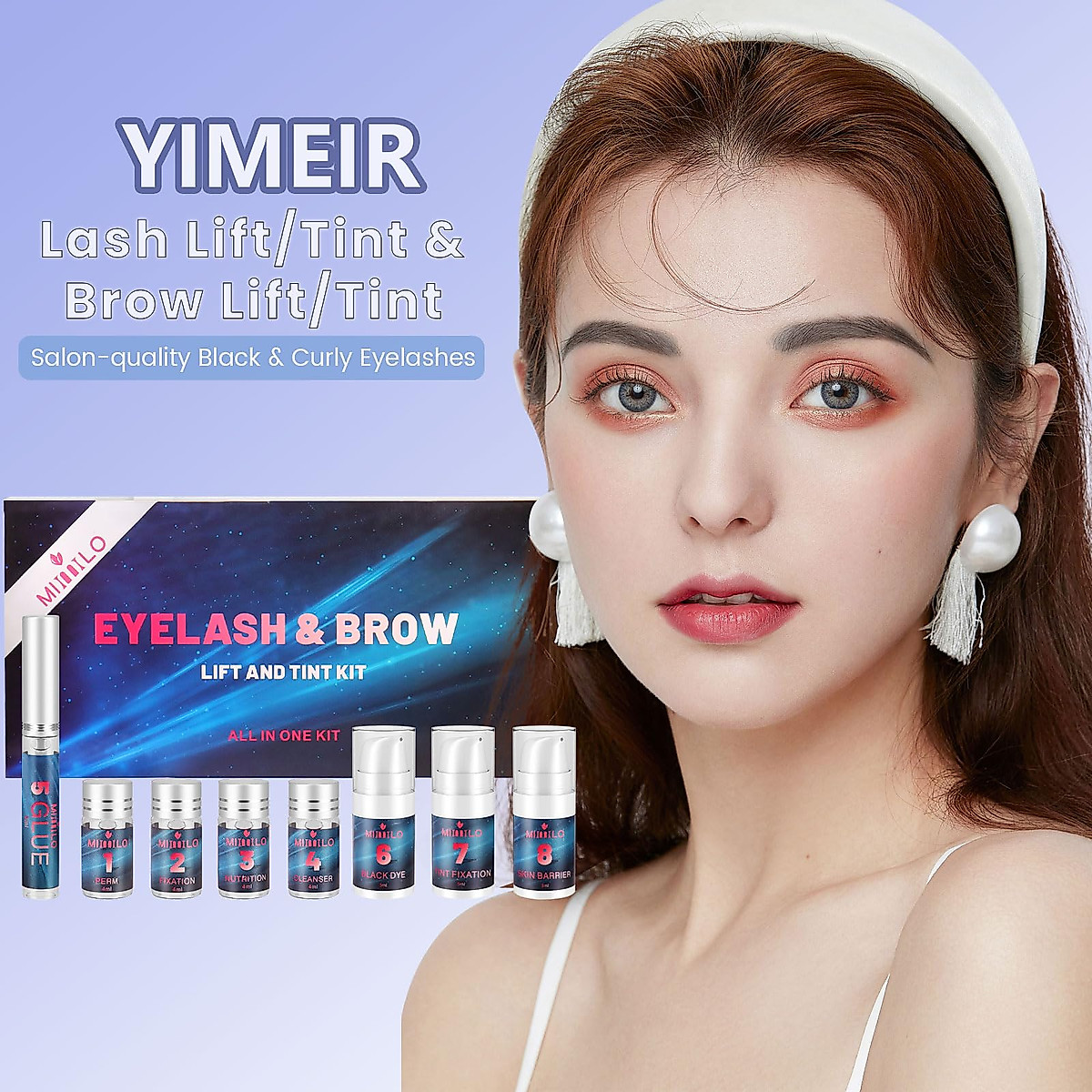 Lash Lift Kit Eyelash Lift Kit - 2024 4 in1 Eyelash Perm suit & Brow Lamination Kit - Ultra-Luxury Professional Lash Perm Kit - DIY Eyelash Eyebrow Curling Set for Salon Home (Black)