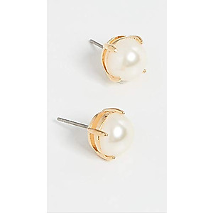 Lele Sadoughi Women's Ashford Imitation Pearl Studs, Ivory Pearl, Off White, Gold, One Size