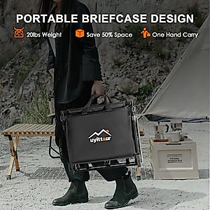 Uyittour Collapsible Wagon Cart Heavy Duty Foldable, Portable Folding Wagon with Ultra-Compact Design, Utility Grocery Wagon for Camping Sports Shopping, Black