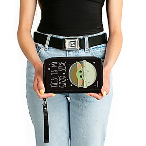 Buckle-Down Women's PU Zip Around Wallet Rectangle-Star Wars The Child, 7.5"x4.5"