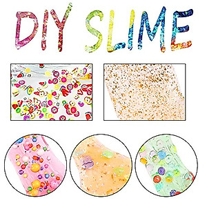 110pcs Slime Making Supplies Kit, Slime Add Ins, Slime Accessories, Glitter, Foam Balls, Fishbowl Beads, Glitter Sequins, Shells, Candy Slime Charms, Cups for Slime Party