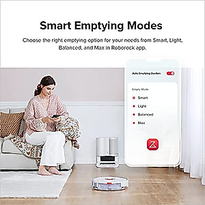 roborock S7+ Robot Vacuum and Sonic Mop with Self-Empty Dock, Stores up to 60-Days of Dust, Auto Lifting Mop, Ultrasonic Carpet Detection, 2500Pa Suction