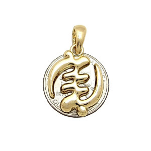 NYFASHION101 Polished Adinkra Symbol Gye Nyame Micro Pendant for Necklace in Gold-Tone