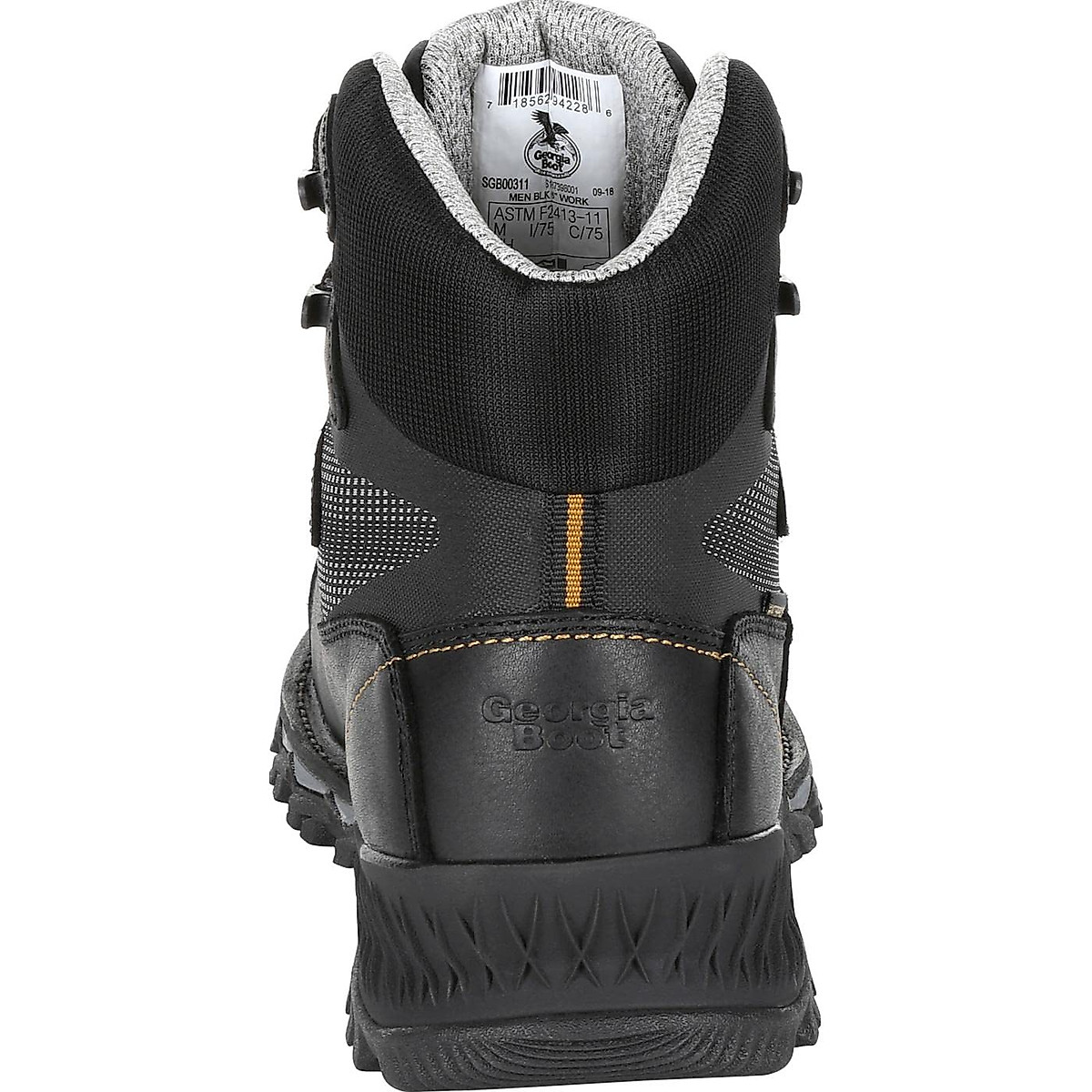 Georgia Boot Rumbler Men Blk 6" Work, Black, 10