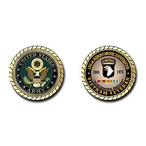 101st Airborne Division Vietnam Veteran Challenge Coin - Officially Licensed