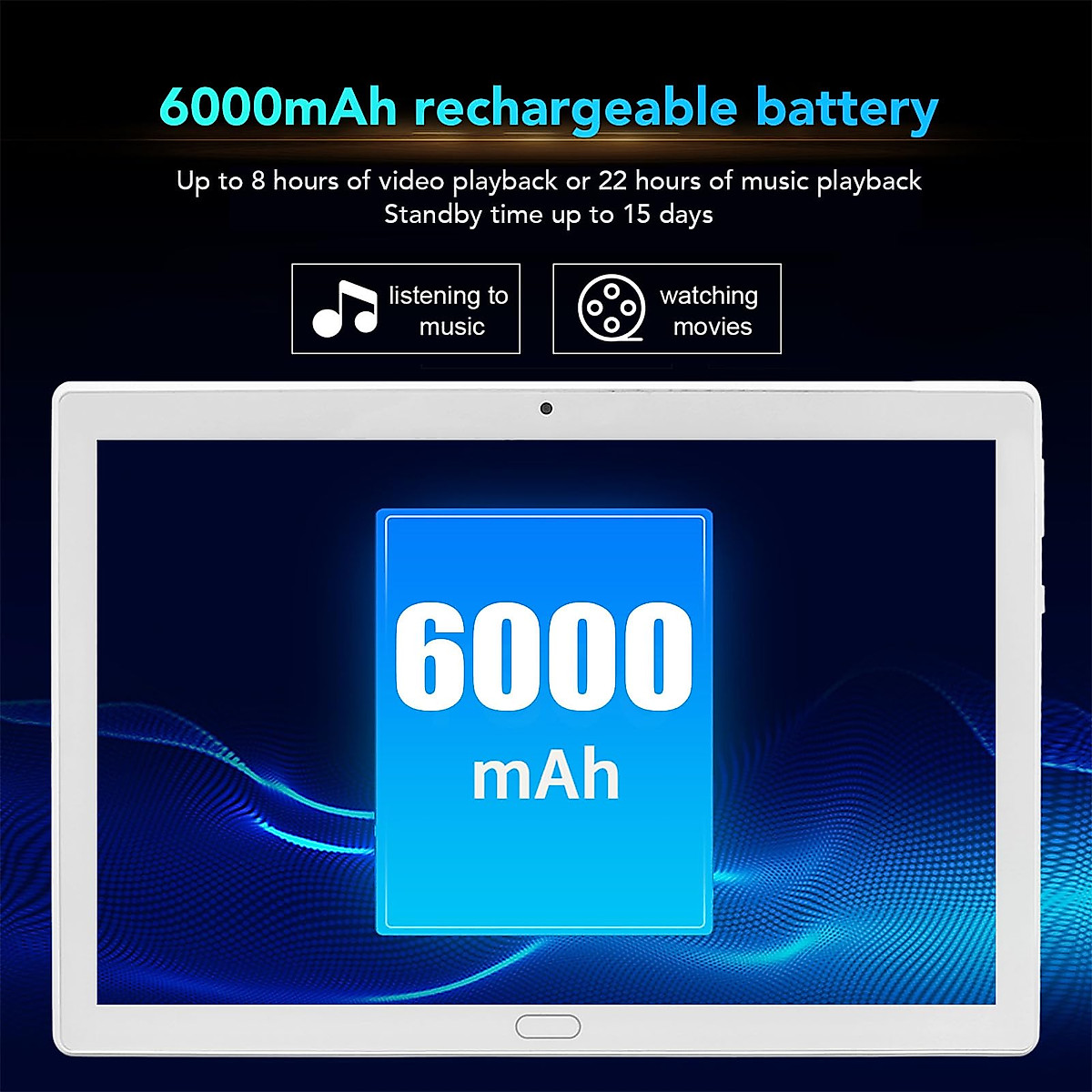 DAUERHAFT 4G Phone Tablet, 6GB RAM 128GB ROM Octa Core 10.1 Inch Tablet for Entertainment for Android 10 (Silver)