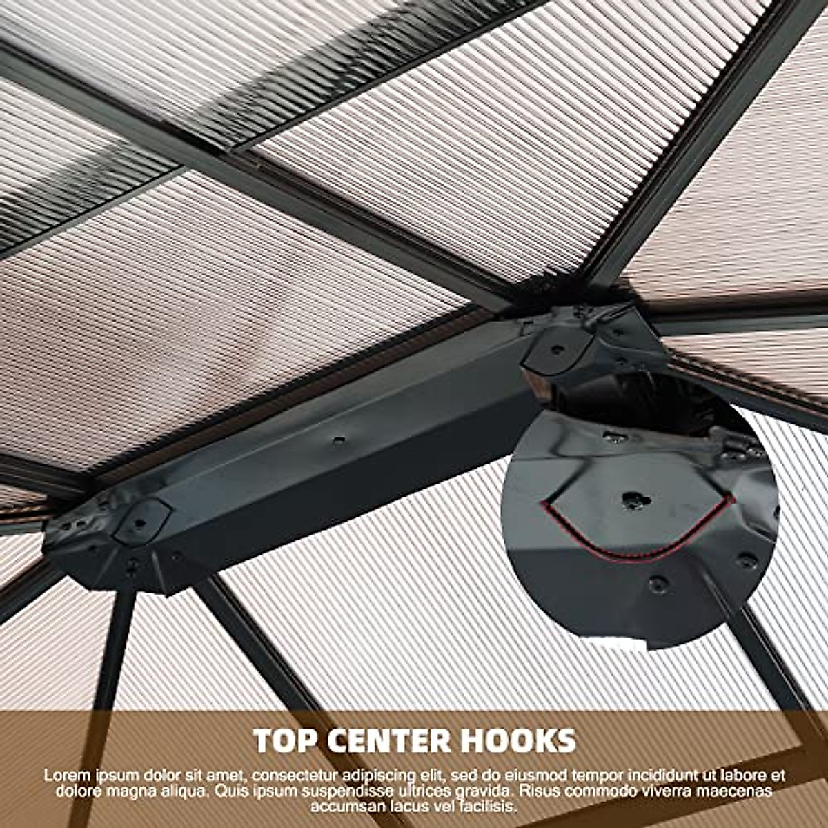 Grand patio 10x12 FT Gazebos, Hardtop Gazebo with Netting and Curtain, Aluminum Frame Polycarbonate Hard Top Gazebo for Patio, Garden, Deck, Lawn