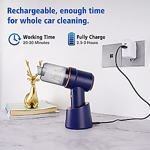 Aorika Car Vacuum Cleaner Cordless, Handheld Vacuum&Air Duster, 9000PA Suction 120W High Power Wet/Dry Use Vacuum Cleaner with Multi-nozzles and Floor Brush for Vehicle/Home/Office, Pet Hair