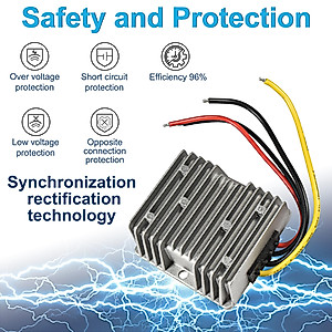 HQRP DC-DC Step Down Converter 24V to 12V 20A 240W Power Supply Adapter Compatible with Golf Cart Club Car, LED Strip Light, Motor, Dashcam, Car Truck, Vehicle, Camera Waterproof Voltage Regulator