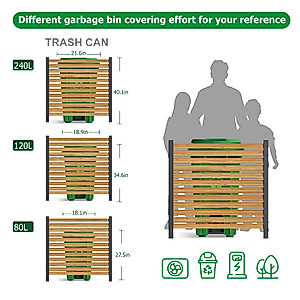 MARVOWARE Privacy Screens Fir Wood Outdoor Privacy Fence Screen Decorative Slatted Fencing for Air Conditioner and Trash Can,2 Pack