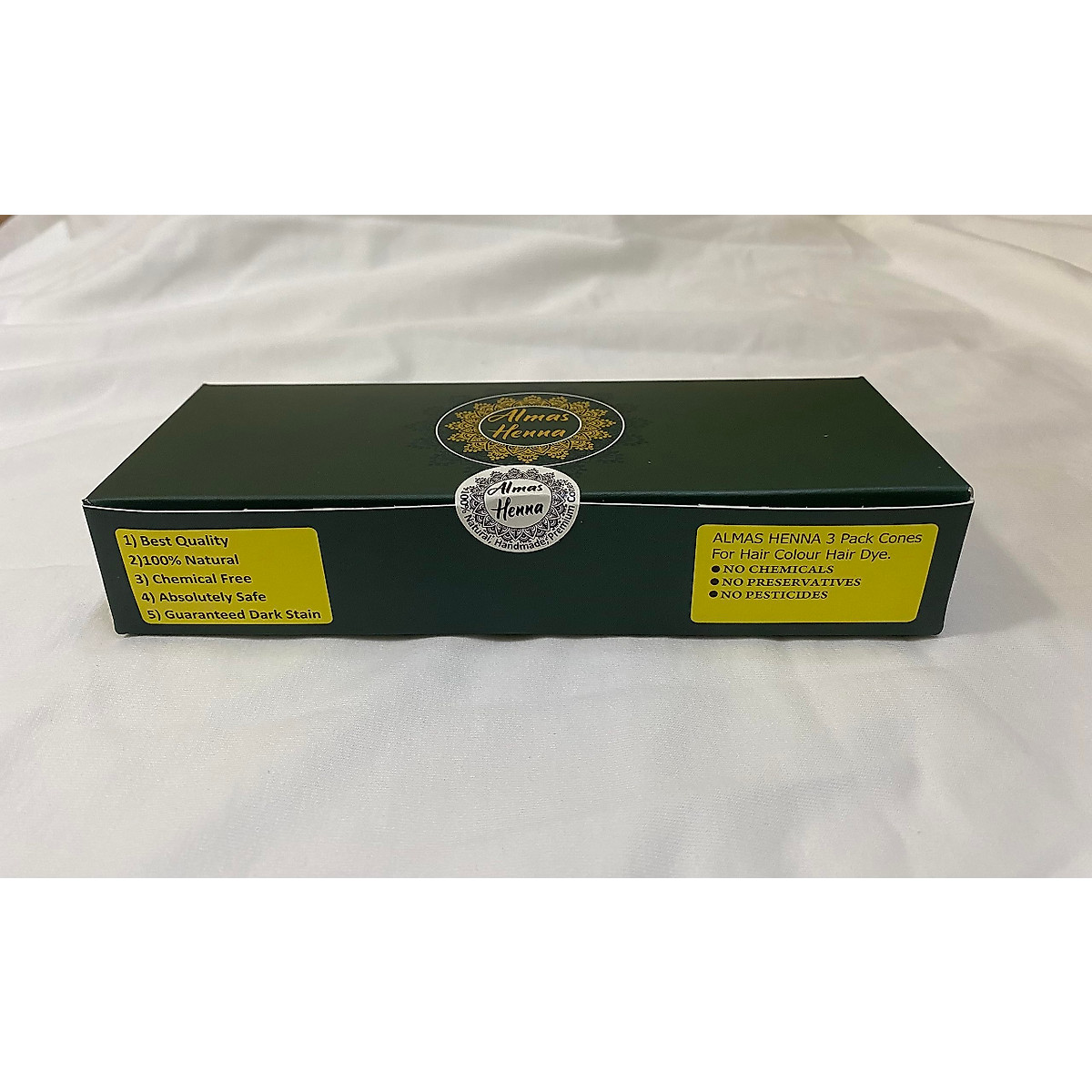 ALMAS Henna Cones / tubes 100% natural, ready to use paste hair color hair dye-reddish brown color for women, 3 PACK, 30g Each