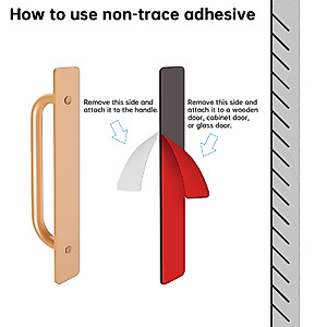 NiHome 2-Pack Aluminum Alloy Self-Adhesive Cabinet Door Handles - 5.8 Inches Instant Drawer Pulls for Kitchen Cabinets, Drawers, Windows and Closets (Gold)