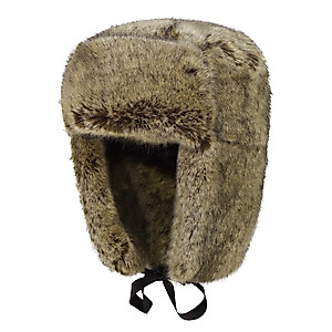 Clobeau Men's Faux Fur Trapper Hat Trooper Trapper Hat Warm Winter Hats Hunting Hat Ear Flaps Snow Ski Cycling Caps