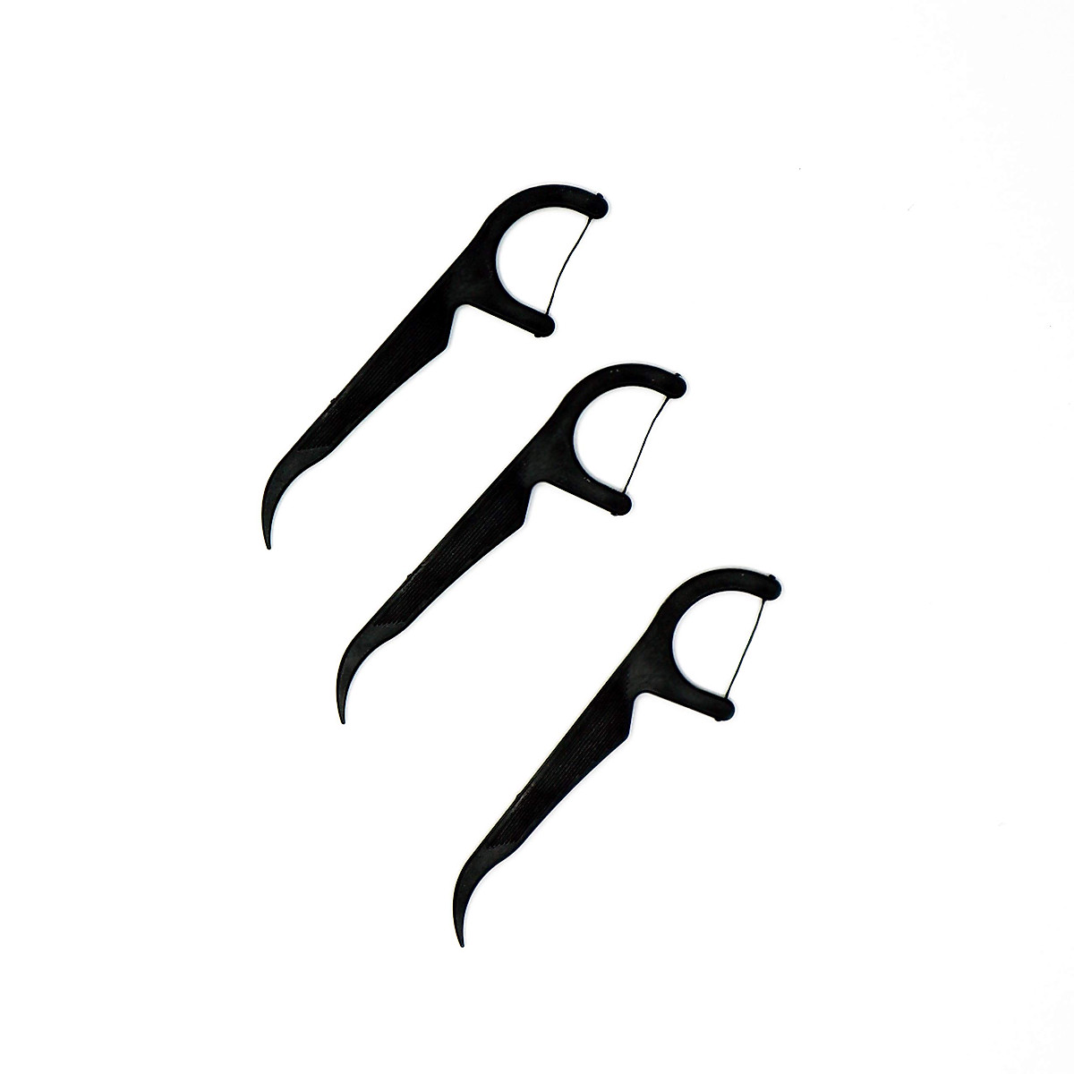 Dental Guru Charcoal Dental Floss Picks - Refreshing Peppermint Flavor - Biodegradable Handles for Sustainable Oral Care - Removes Plaque, Tartar & Prevents Bad Breath - Pack of 12 (75 Count/Pack)