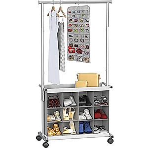 Simple Houseware Hanging Jewelry Organizer 80 Pocket, Grey