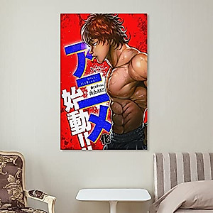 BLUDUG Japanese Anime Baki The Grappler Poster Hanma Baki Poster (7) Canvas Painting Wall Art Poster for Bedroom Living Room Decor08x12inch(20x30cm)