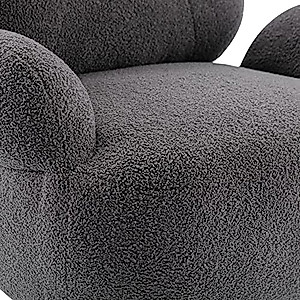 HAUSHECK Swivel Barrel Chair, Black