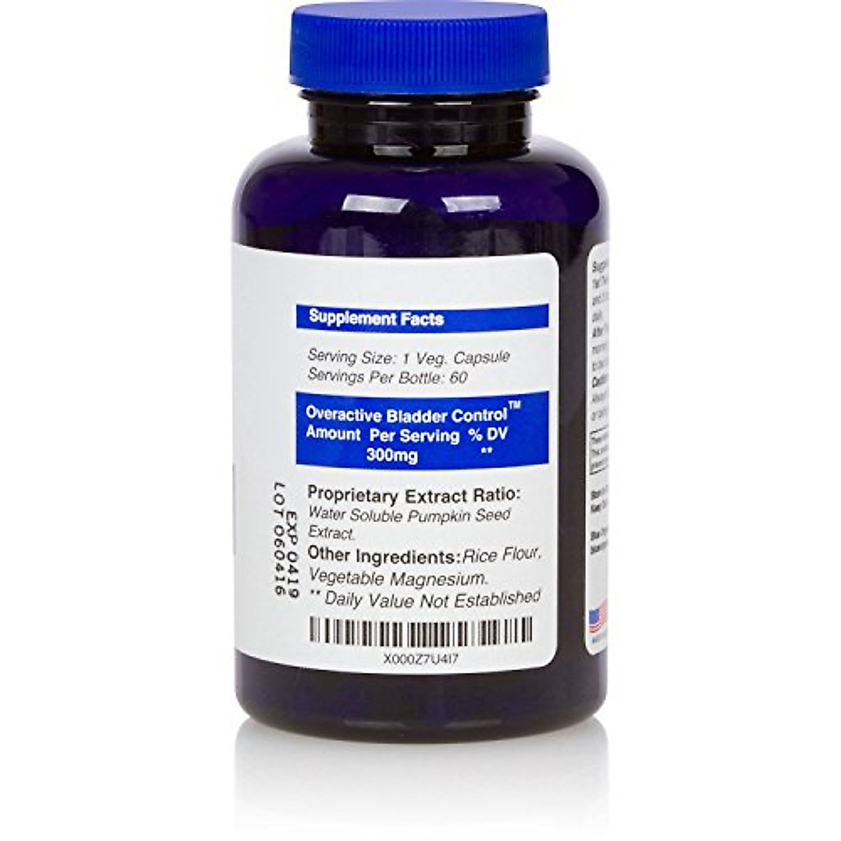 Overactive Bladder Control Pills for Women and Men, Frequent Urination, Overactive Bladder Supplement for Nocturia or Urinary Incontinence, Natural and Soy Free