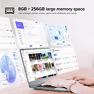 TECLAST 14 inch Laptop Computer, 8GB DDR4 256GB SSD Notebook PC with Intel Celeron with Intel N4120 (up to 2.9 GHz), FHD 1920x1080, Ultra Slim Windows 10 Laptop, 2.4G/5G WiFi, Free Update to Win 11