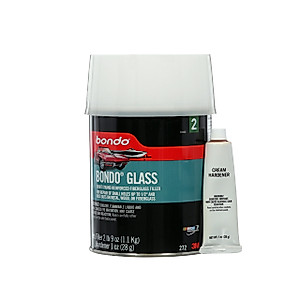 Bondo Glass Short Strand Reinforced Fiberglass Filler,Stage 2, 2.56 Oz Filler and 1 Oz Cream Hardener