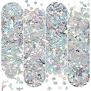 OLYCRAFT 48g 4 Styles Ocean Theme Nail Sequins Nail Art Glitter Sequin Dolphin Fish Resin Epoxy Fillters Art Craft Paint Glitters for DIY Crafting Nail Art Phone Case Manicure Decorations