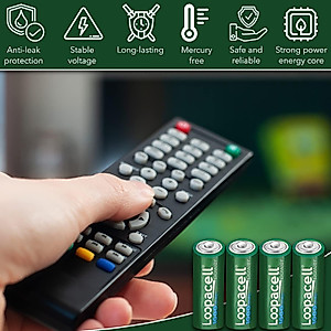 LOOPACELL 4 AA Rechargeable NiCD Battery, 1.2V 1000mAh High Capacity AA Batteries