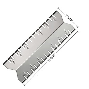 YIHAM KS767 Grill Heat Shield Replacement Parts for Huntington 6301-24, 6300-14, 6301-14, 30040HNT, 24025HNT, Master Forge 30030MSF Broil-Mate Fiesta, Stainless Steel BBQ Heat Plate Tent 19 9/16 inch