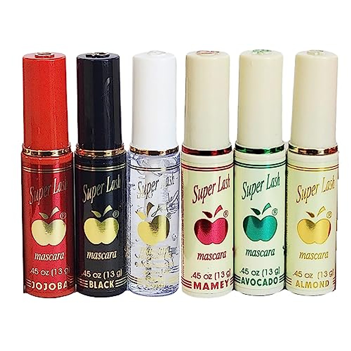 By Apple Super Lash Mascara 6 Pack Mexican Mascara Promotes Natural Growth Full Volume Lashes Length Fierce Long Lasting Intensified Eye Makeup 5 Black plus 1 clear Set