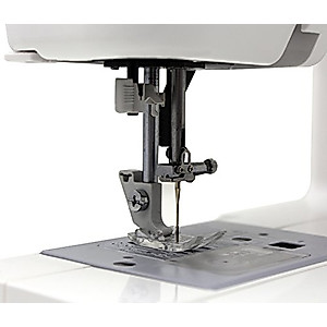 Janome MOD-19 Easy-to-Use Sewing Machine with 19 Stitches, Automatic Needle Threader and 5-Piece Feed Dogs,white