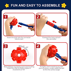 OleFun 180 Pack Fort Building Kits for Kids 4, 5, 6, 7, 8+ Year Old Boys & Girls, Creative STEM Building Toys for DIY Castles, Tunnels, Play Tent, Ideal Gifts for Aged 5-8