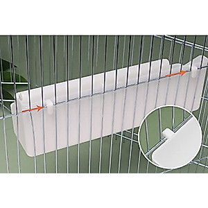 2X Small Bird Feeder Double Dish Pet Bird Water Feeder Cup with Standing Frame Plastic Seed Food Feeder for Parrotlet Sugar Glider Finches Cockatiels Parakeets Cage Feeder