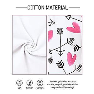SEYOUAG Baby Girl Clothes Cute Mommy Letter Romper Arrow Heart Pants Newborn Girls Outfits Fall Winter Clothes Set (Adorable Pink, 0-3 Months)