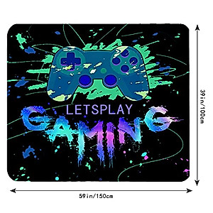 Tveinard Game Rug Teen Boys Carpets Gamepad Living Room Rug Gamer Bedroom Area Rugs Controller Player Home Decor Non-Slip Sofa Floor Mat,39"x59"