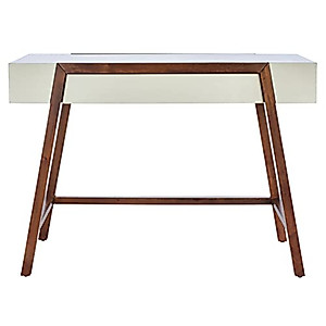 SAFAVIEH Home Collection Marwood Mid-Century Modern White/Brown Desk, Medium