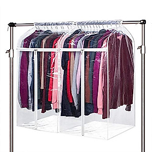 Zilink Clear Garment Bags for Storage 40 inch (2 Pack) Hanging Garment Rack Cover Suit Bags Organizer Hanging Clothes Cover for Suit Coats Jackets Dress Storage