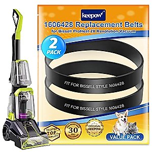 KEEPOW Replacement Belts Compatible with Bissell TurboClean/PowerForce PowerBrush Pet Carpet Cleaner 2987, 1986, 2910, 2190W, 2806, 28062, 28068, 29878, 29879, 2 Pack, Parts# 1606428