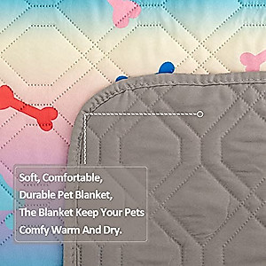Waterproof Dog Bed Covers for Couch Protection Dog Pet Blanket Furniture Protector (68"x82",Colourful+Grey)