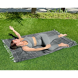 Utopia Towels Pack of 2 Turkish Beach Towel (40x72 Inches), Oversized 100% Cotton Sand Free Lightweight Absorbent Quick-Dry Beach Blanket, Extra Large Turkish Bath Towels for Travel and Pool (Grey)