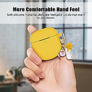 Case for Bose QuietComfort Earbuds II (2022),Silicone Protective Skin Cover for Bose QuietComfort Earbuds 2 Accessories with Gold Heart Cute Lucky Ball Keychain for Girls Women