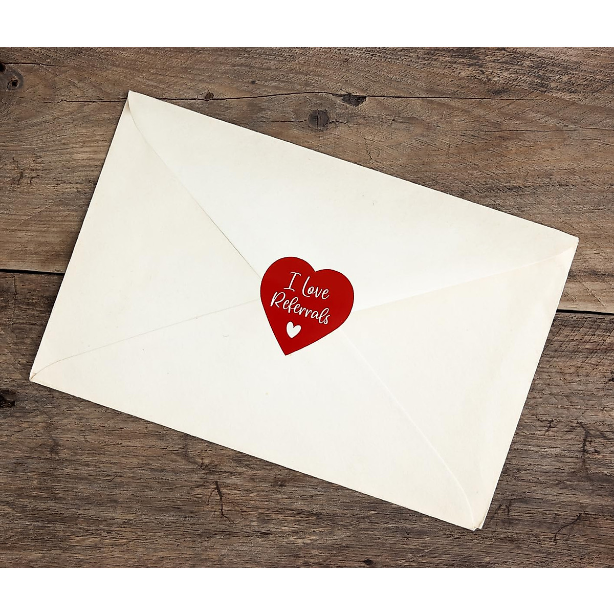 Heart Shaped I Love Referrals Stickers - Great Real Estate Agents and Sales Supplies (Large Heart, I Love Referrals - Red)