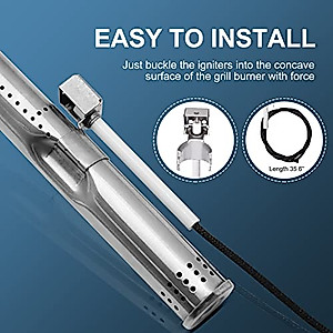 Yiming Grill Replacement Parts for Charbroil 463244011, 463247310, 463243812, 463257010, 463247009, 463257110, 463270614, 463247109 Gas Grills, Pipe Burner, Heat Plate, Carryover Tube, Igniters.