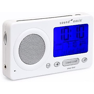 Sound Oasis S-850W Travel Sleep Sound Therapy System (White), Jet-Lag Reduction Sound with Voice Memo, 18 Soothing Natural Sounds